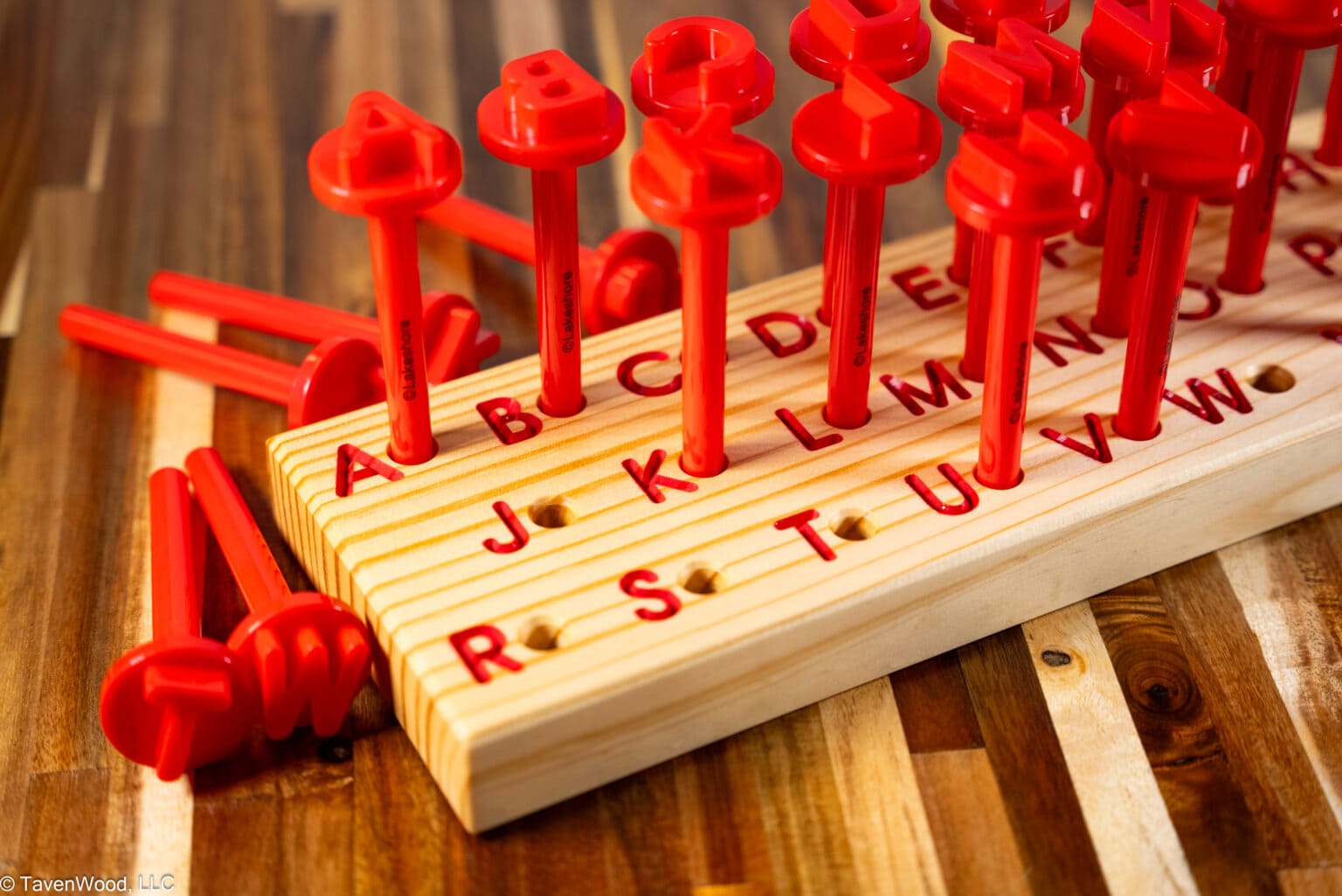 Wooden Holder for Lakeshore Letter Stamps (uppercase) - TavenWood