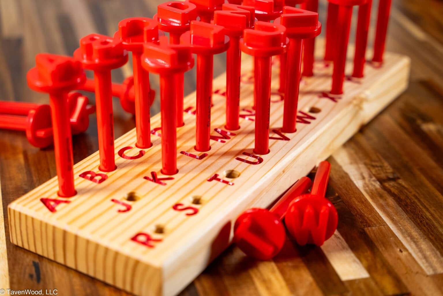 Wooden Holder for Lakeshore Letter Stamps (uppercase) - TavenWood