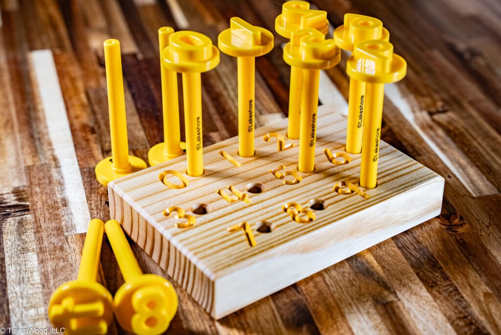 Wooden Holder for Lakeshore Number Stamps - TavenWood